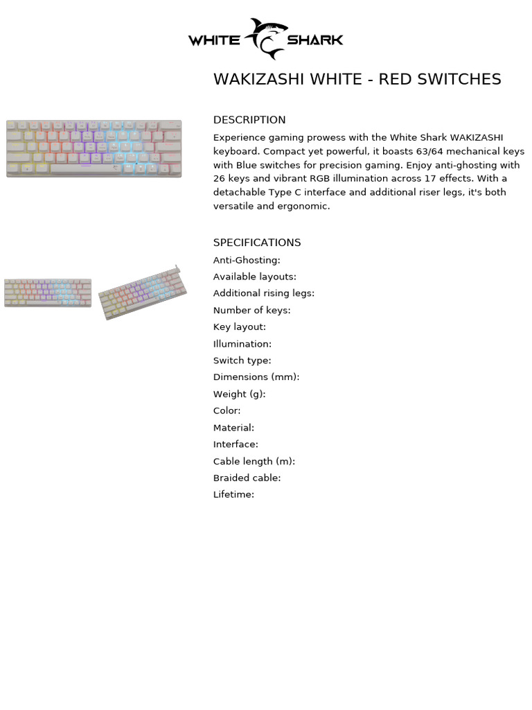 Brochure Wakizashi White Red Switches | PDF