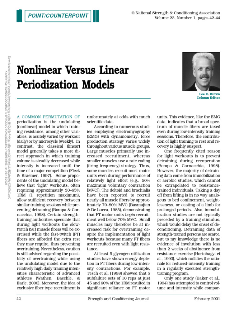 Nonlinear Versus Linear Periodization Models.9 | PDF | Strength ...