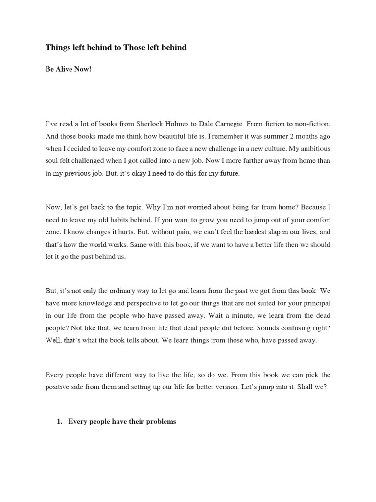 Things Left Behind To Those Left Behind With Kim Sae Byul | PDF | Love