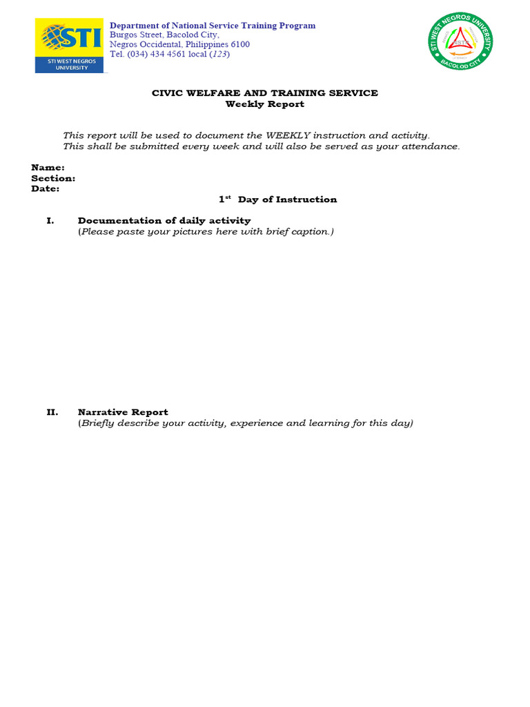 Cwts Weekly Report | PDF