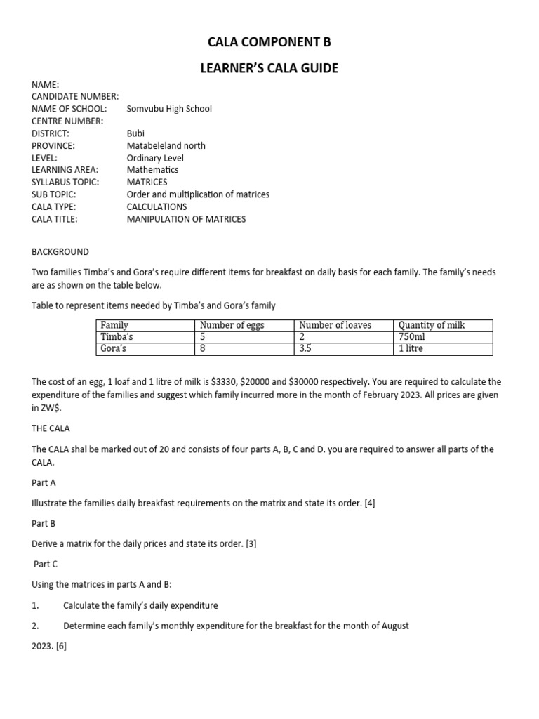Cala Component B1 | PDF
