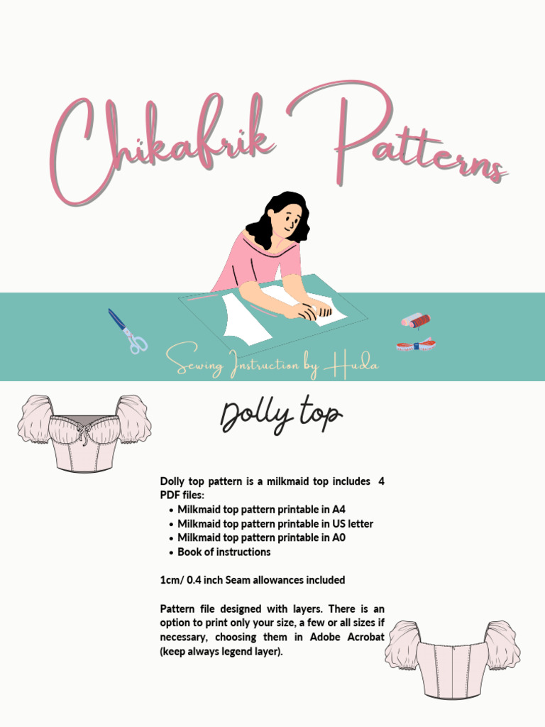Milkmaid Top Sewing Pattern Guide | PDF | Seam (Sewing) | Sewing