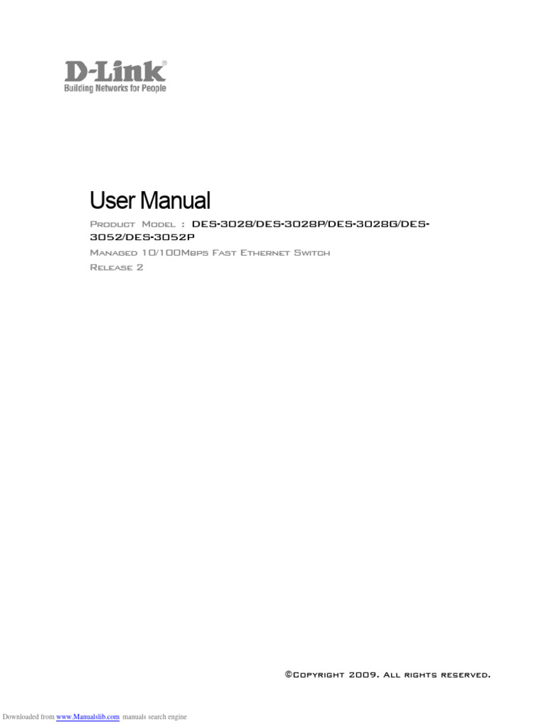 DES-3028 Manual Do Usuario | PDF | Network Switch | Computer Standards