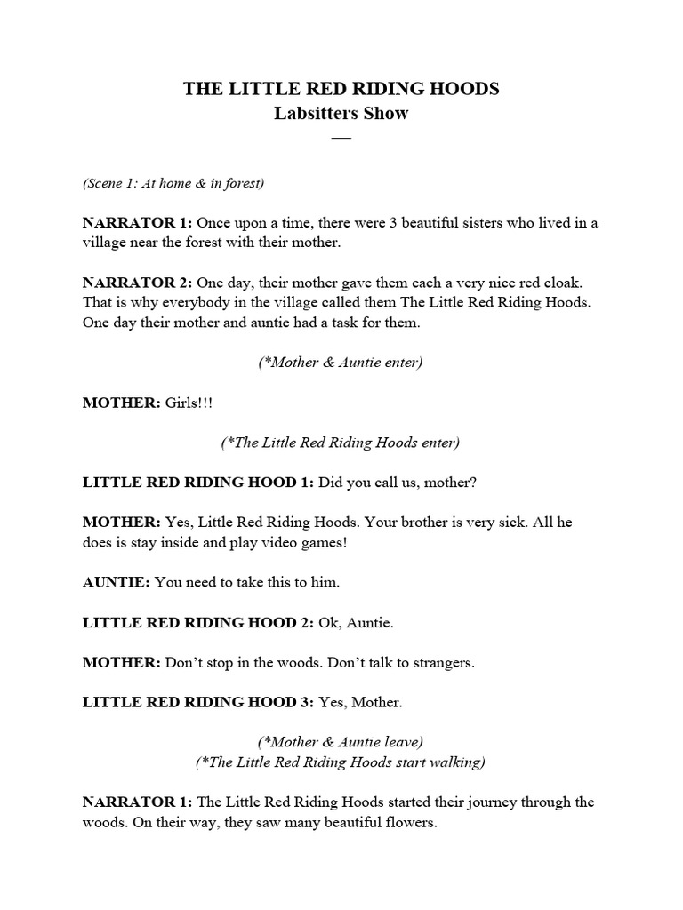 THE LITTLE RED RIDING HOODS - ISF Show | PDF | Little Red Riding Hood