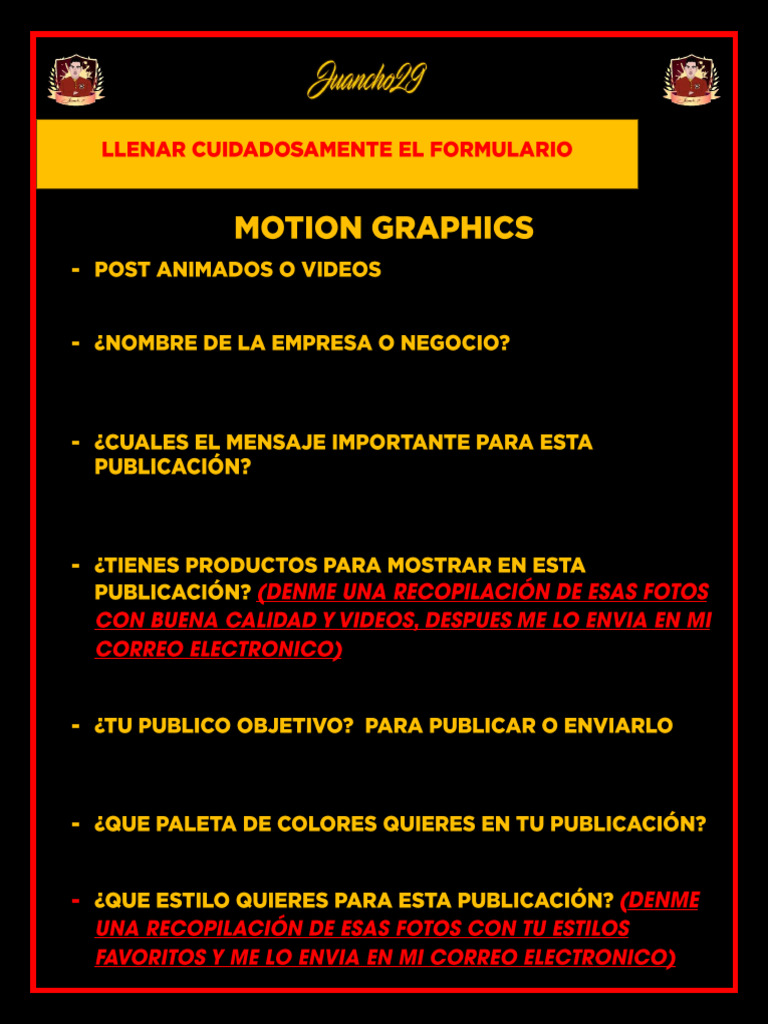 Formulario Motion Graphics | PDF