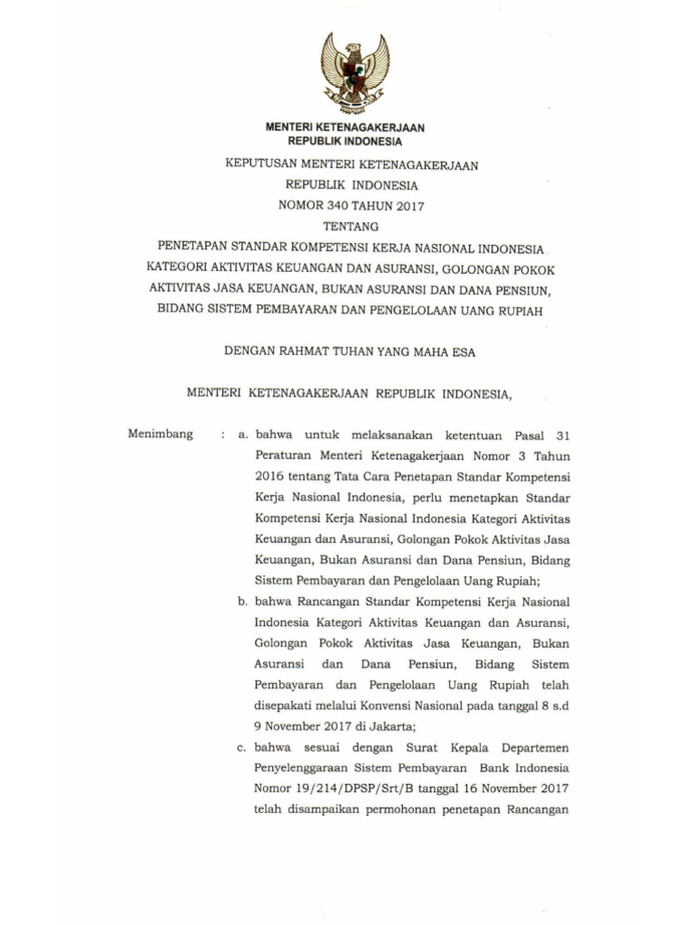 CONTOH-SKKNI Untuk Matriks Pelatihan Kerja | PDF