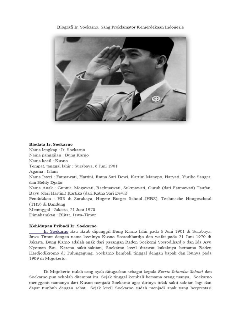 TEKS BIOGRAFI Ir. SOEKARNO | PDF