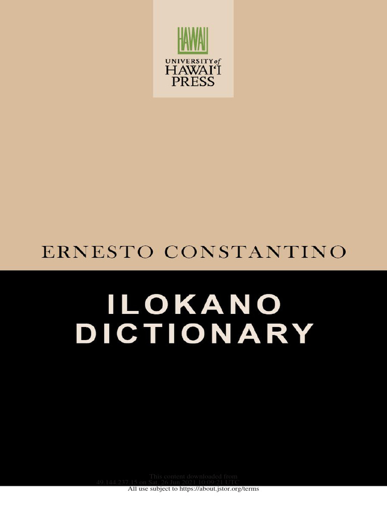 Ilokano Dictionary - Ernesto Constantino | PDF | Weaving | Word