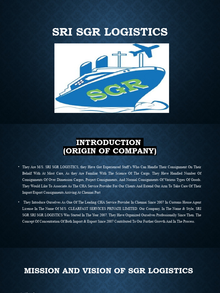 Sri SGR Logistics 7 Page | PDF | Logistics | Cargo