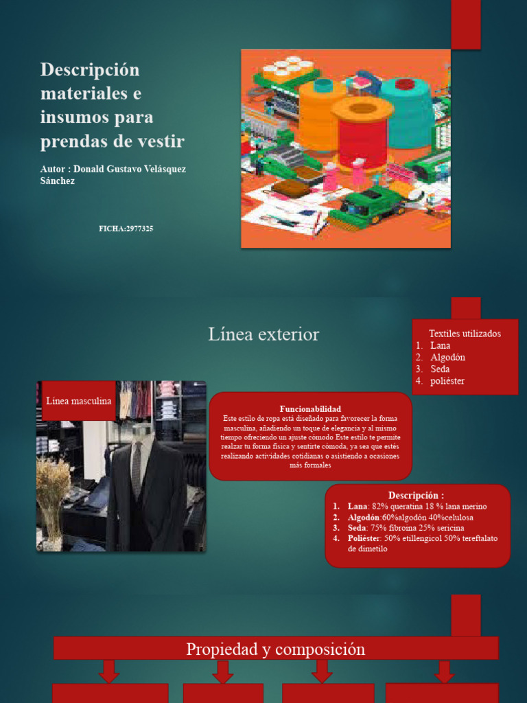 Descripción Materiales e Insumos para Prendas de Vestir Mejorado | PDF ...