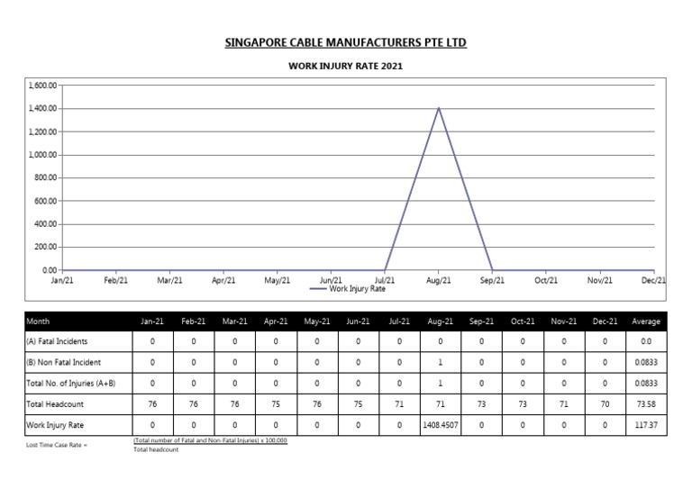 Work Injury Rate Graph 2021 | PDF