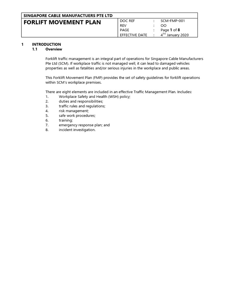 Forklift Movement Plan | PDF | Occupational Safety And Health | Safety