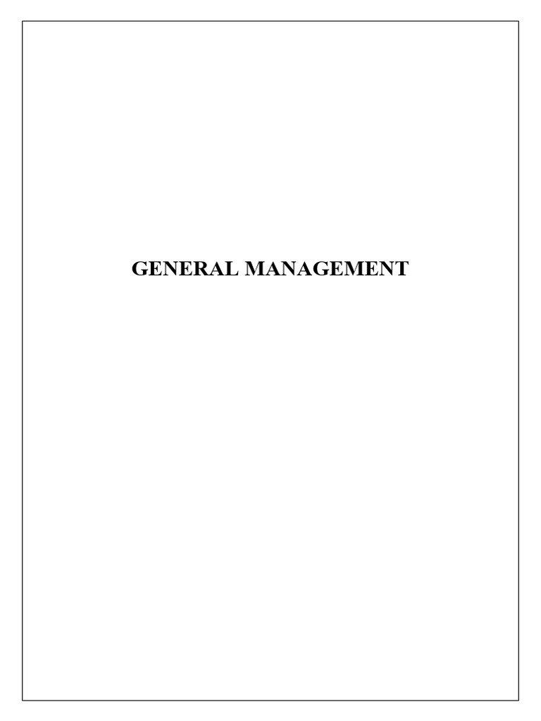 GENERAL MANAGEMENT - PDF | PDF | Logistics | Supply Chain GENERAL MANAGEMENT - PDF | PDF | Logistics | Supply Chain