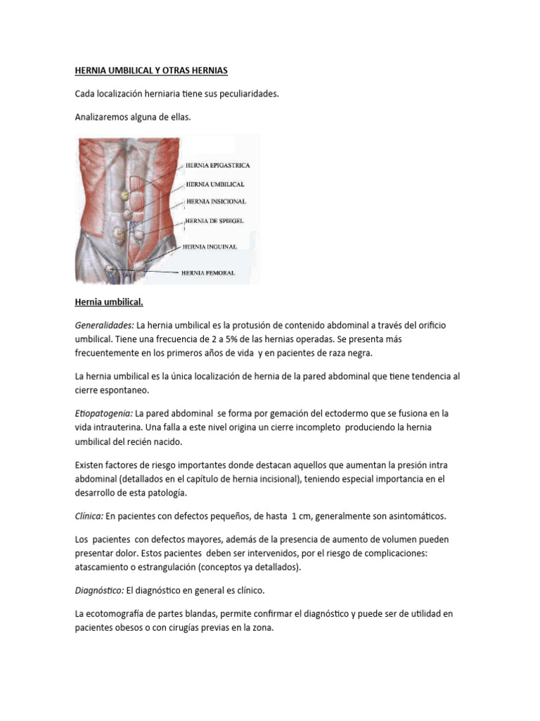 Hernia Umbilical y Otras Hernias 27-12-2018 | PDF | Cirugía | Ct Scan