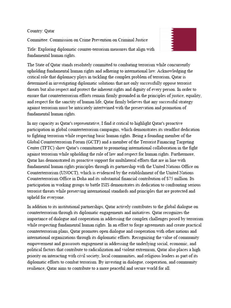 Position Paper - SIMUN | PDF | Human Rights | Qatar