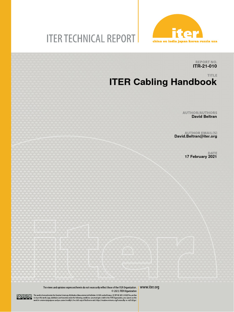 ITER_Cabling_Handbook | Download Free PDF | Electromagnetic Compatibility | Electrical Wiring