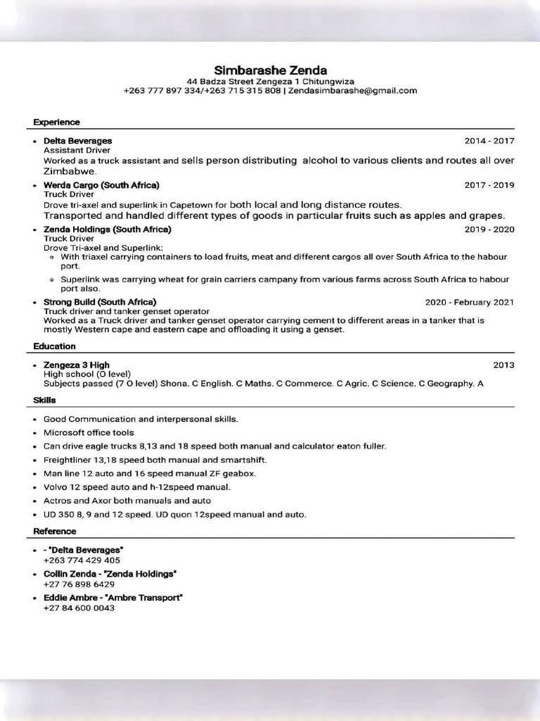 Simba Results Cv | PDF