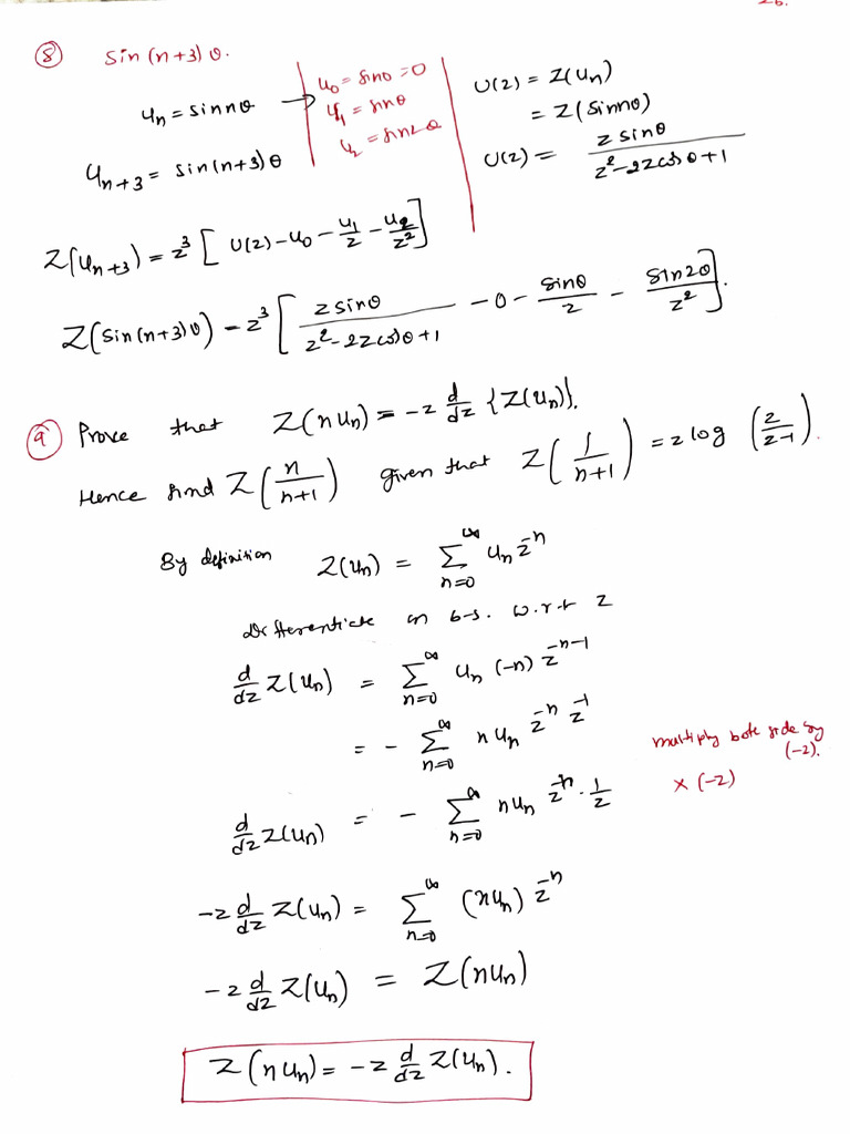 Z Transform Continued Notes. | PDF
