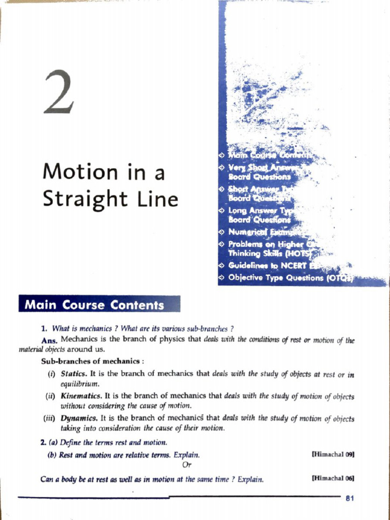 Chapter 2 Motion in a Straight Line_unlocked | PDF