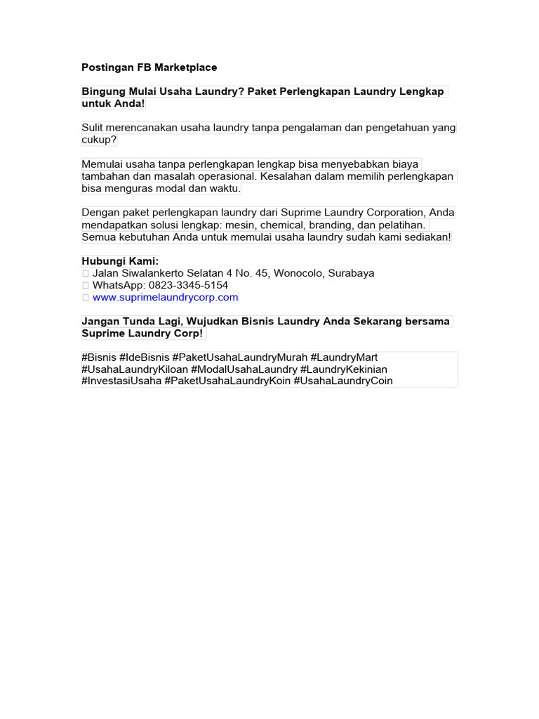 CAPTION POSTINGAN 10 Juni 2024 | PDF | Bisnis