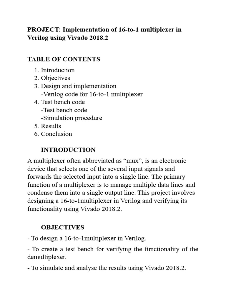 Mux Project | PDF | Digital Electronics | Computer Programming Mux Project | PDF | Digital Electronics | Computer Programming