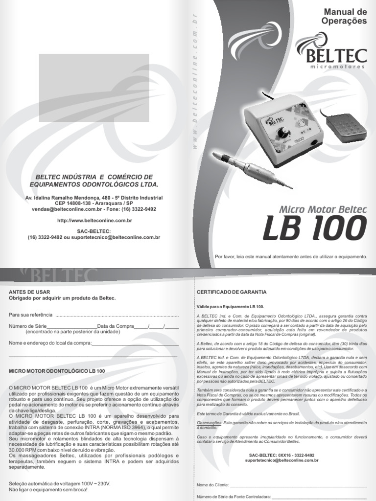 Manual lb100 | PDF | Motores | Proteção ao consumidor
