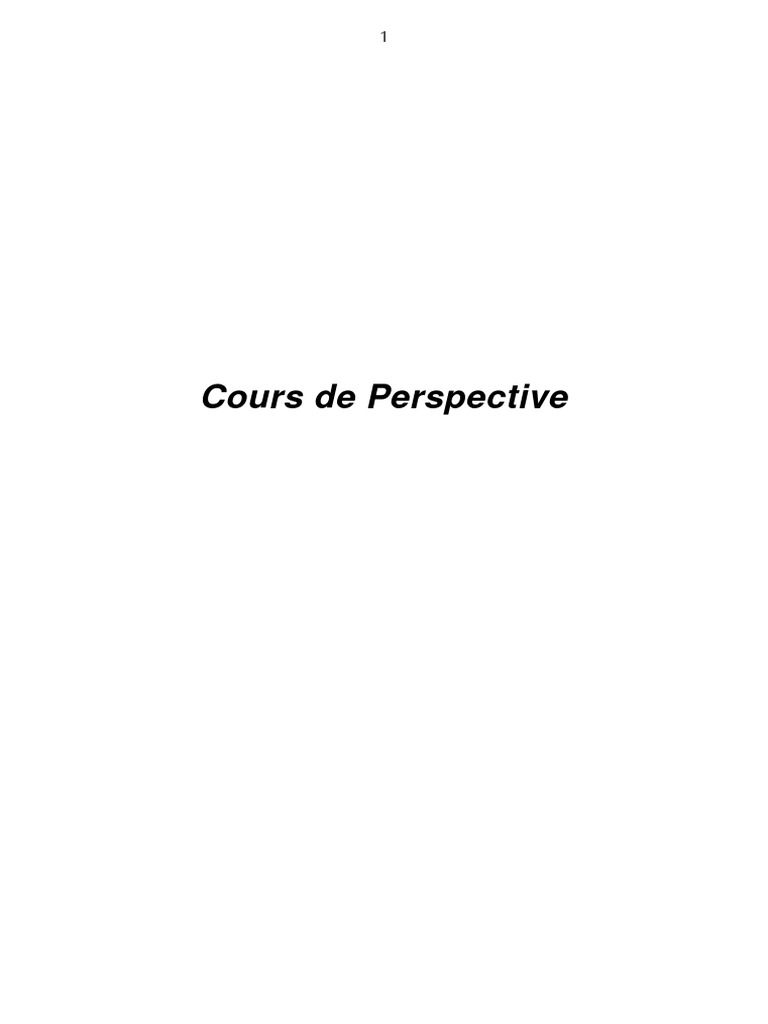 Perspective géométrique et cylindrique | PDF | Perspective ...