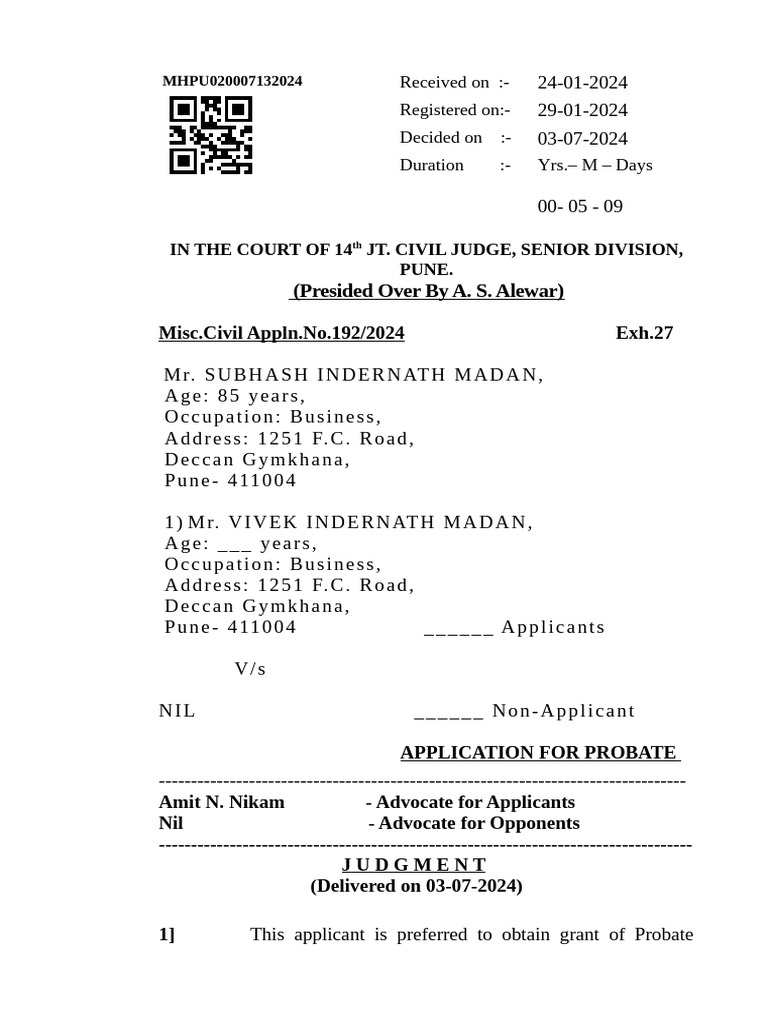 Probate Judgment | PDF | Will And Testament | Probate