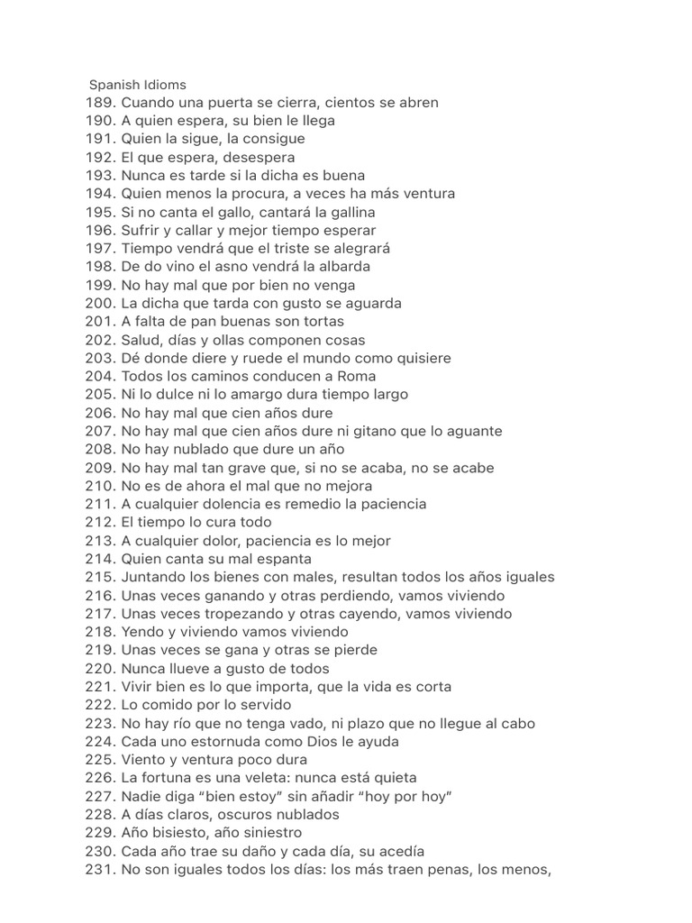 Refranes y dichos españoles | PDF