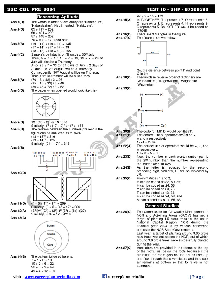 SSC - CGL - PRE - 02 (ENG - SOL) 12th Jul | PDF | Verb | Grammatical Number