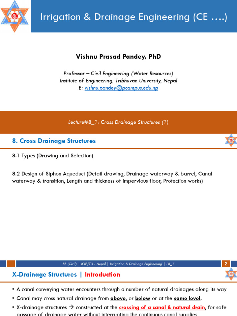 L8 1 Cross Drainage Structures 1 | PDF | Canal | Drainage