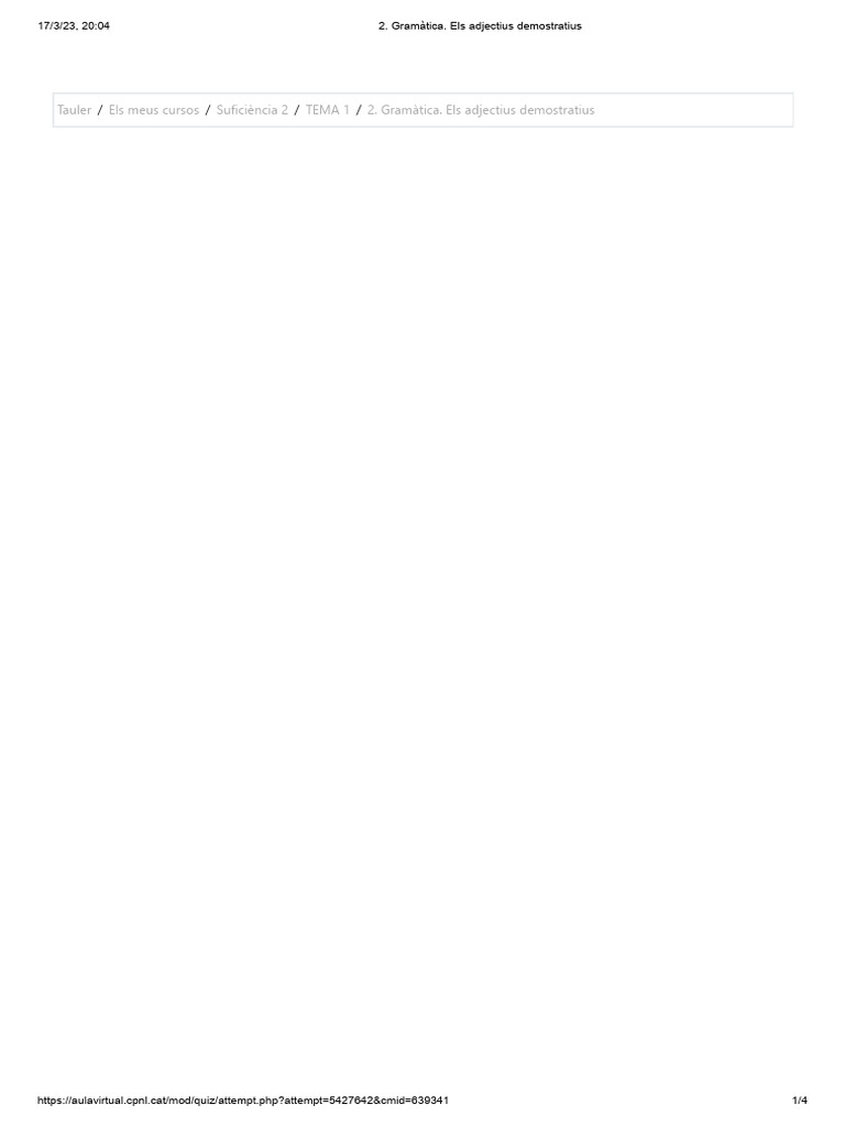 Gramàtica. Els Adjectius Demostratius | PDF