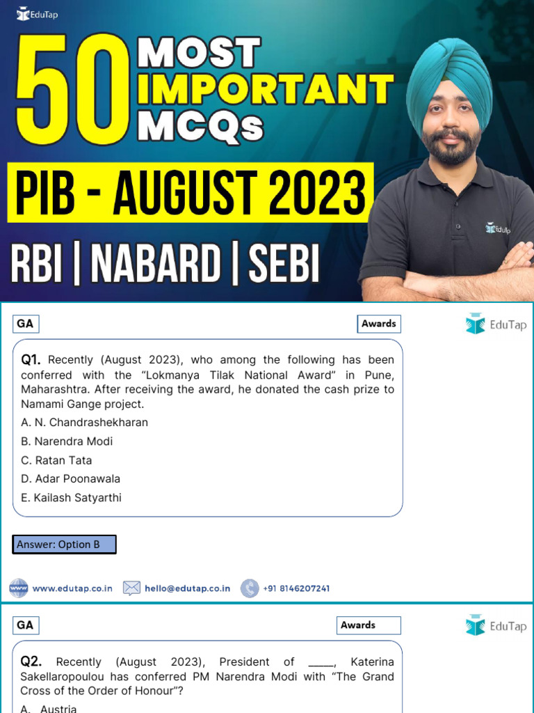 PIB Revision August 2023 | PDF | Computers