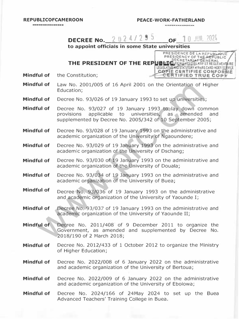 Decree N 2024 295 of 10 07 2024 | PDF | Academic Administration | Academia