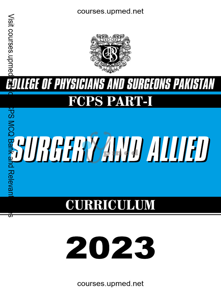 FCPS Part-I Surgery Curriculum Guide | PDF | Residency (Medicine) | Patient