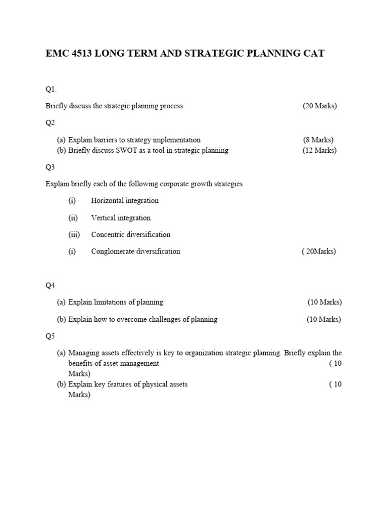 Emc 4513 Long Term and Strategic Planning Cat | PDF