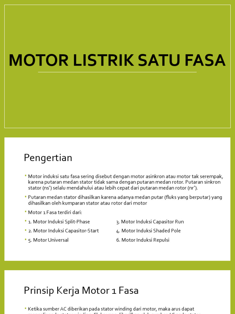 Motor Listrik 1 Fasa | PDF
