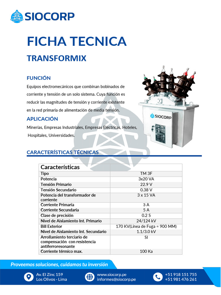 Transformador Electromecánico Transformix | PDF | Aislador ...