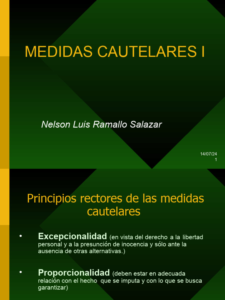 Principios y Aplicación de Medidas Cautelares | PDF | Mandato ...