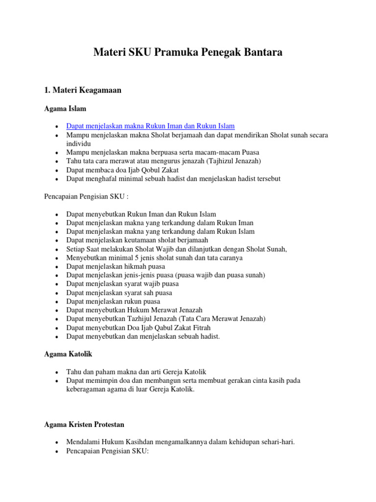 Materi SKU Pramuka Penegak Bantara - Diedit | PDF