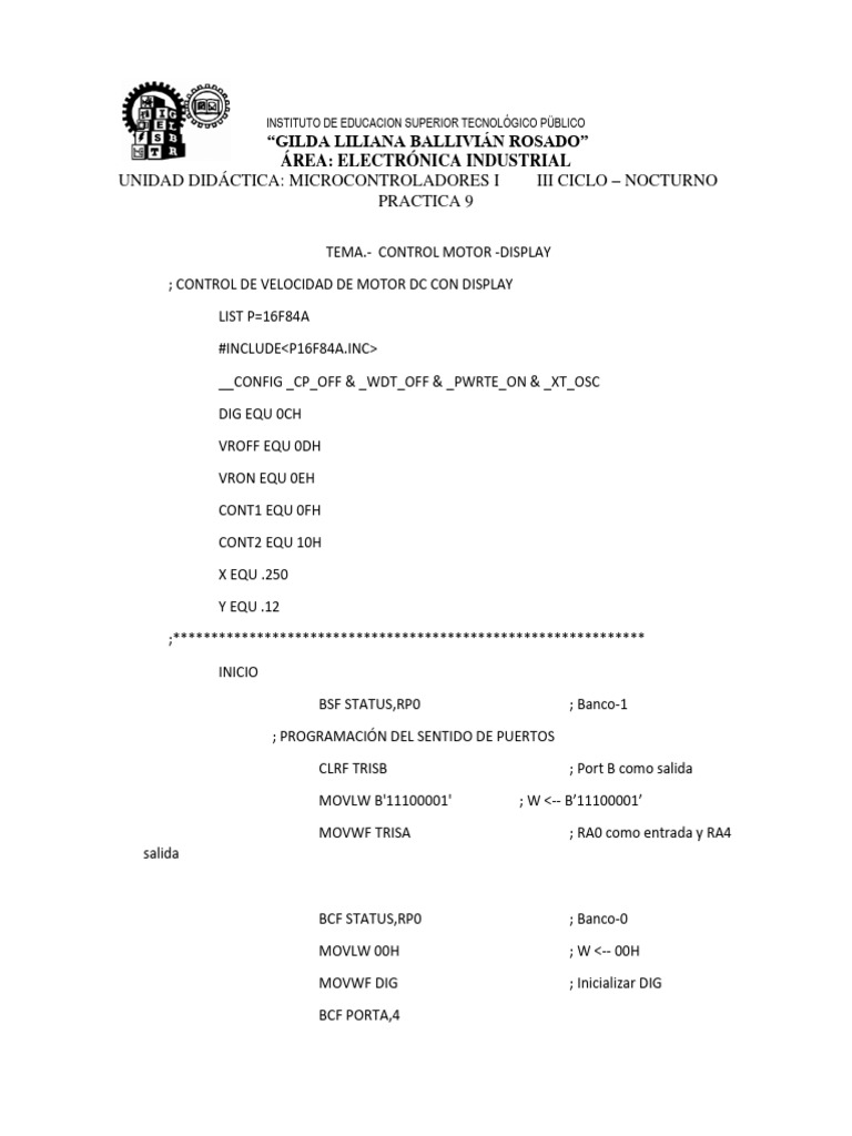Pract-9-Control Motor-DC | PDF