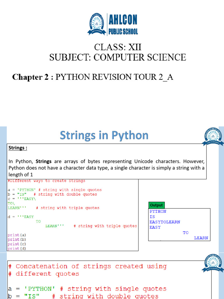 1.xii - CH12 - Python Revision Tour 2 - A | PDF | General Fiction