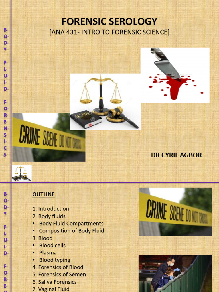 ANA 431 Forensic Serology | PDF | Blood Type | Red Blood Cell