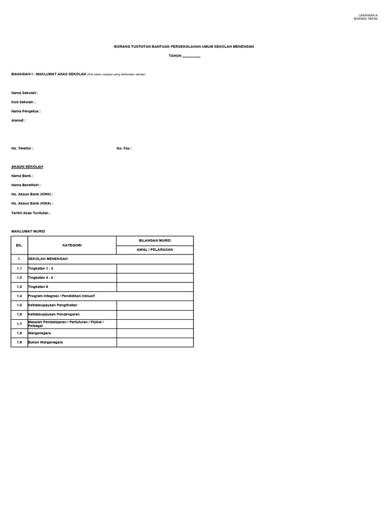 Borang TBP 2024 - Bma 2024 Asrama | PDF