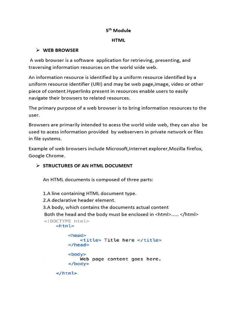 5th Module HTML | PDF | Html | Html Element 5th Module HTML | PDF | Html | Html Element