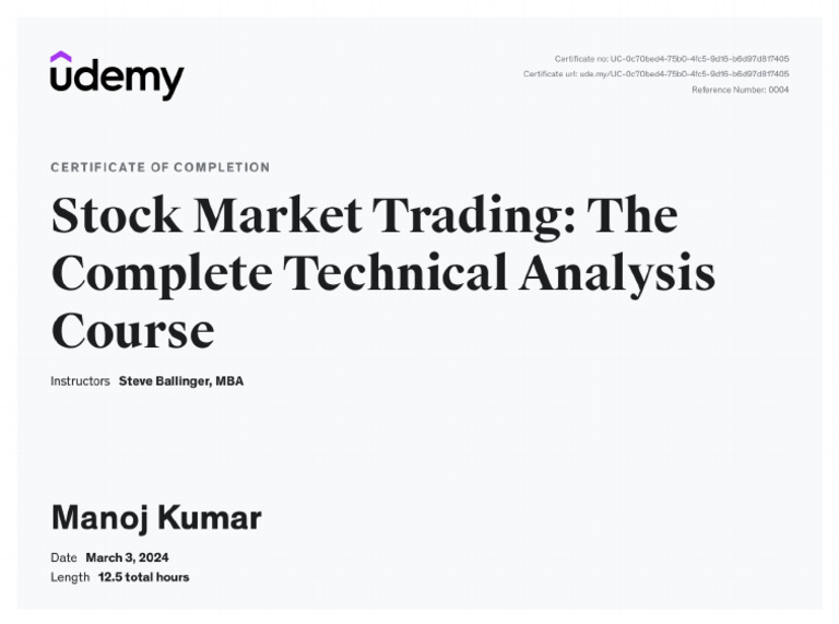 UDEMY Certificate | PDF