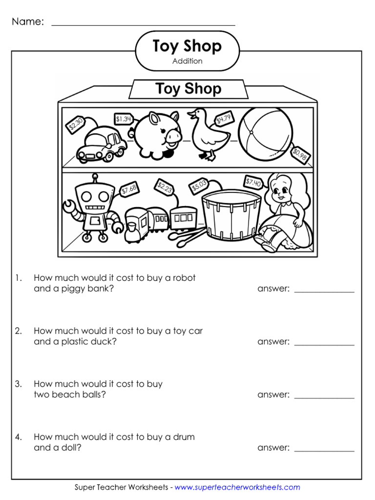 Addition Money Toyshop - GDKSX | PDF | Toys | Play (Activity)