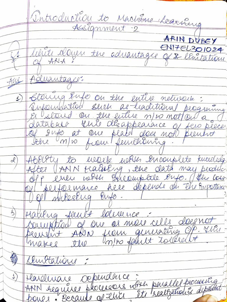 ML Assignment-2 EN17EL301024 Arin Dubey | PDF
