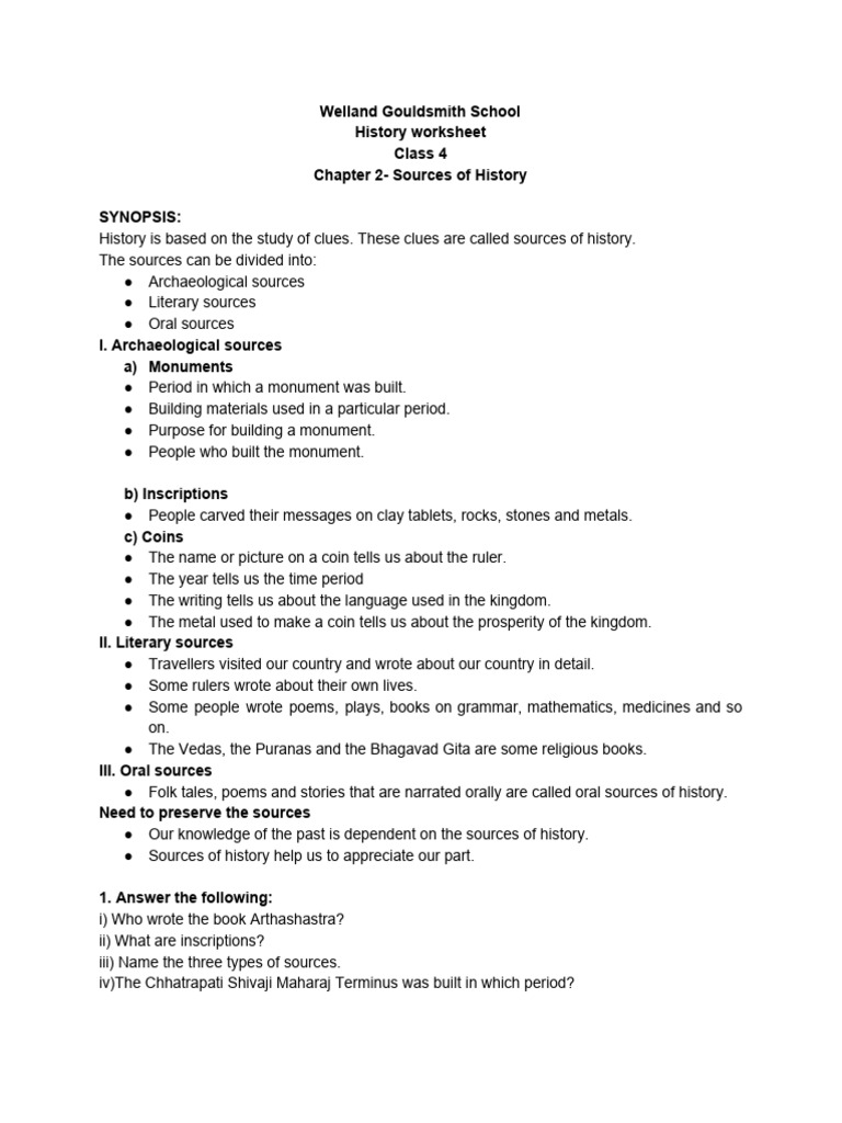 Class 4 History | PDF