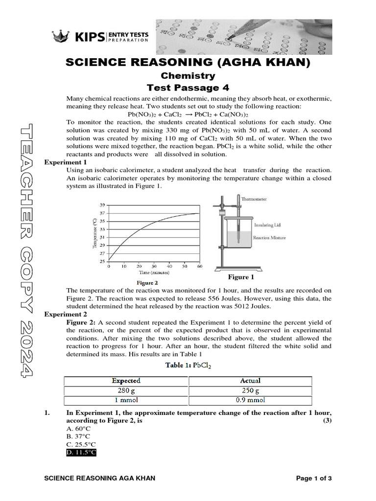 04 Passage-4 (Aku Science Reasoning Paper) F | PDF | Chemical Reactions | Heat